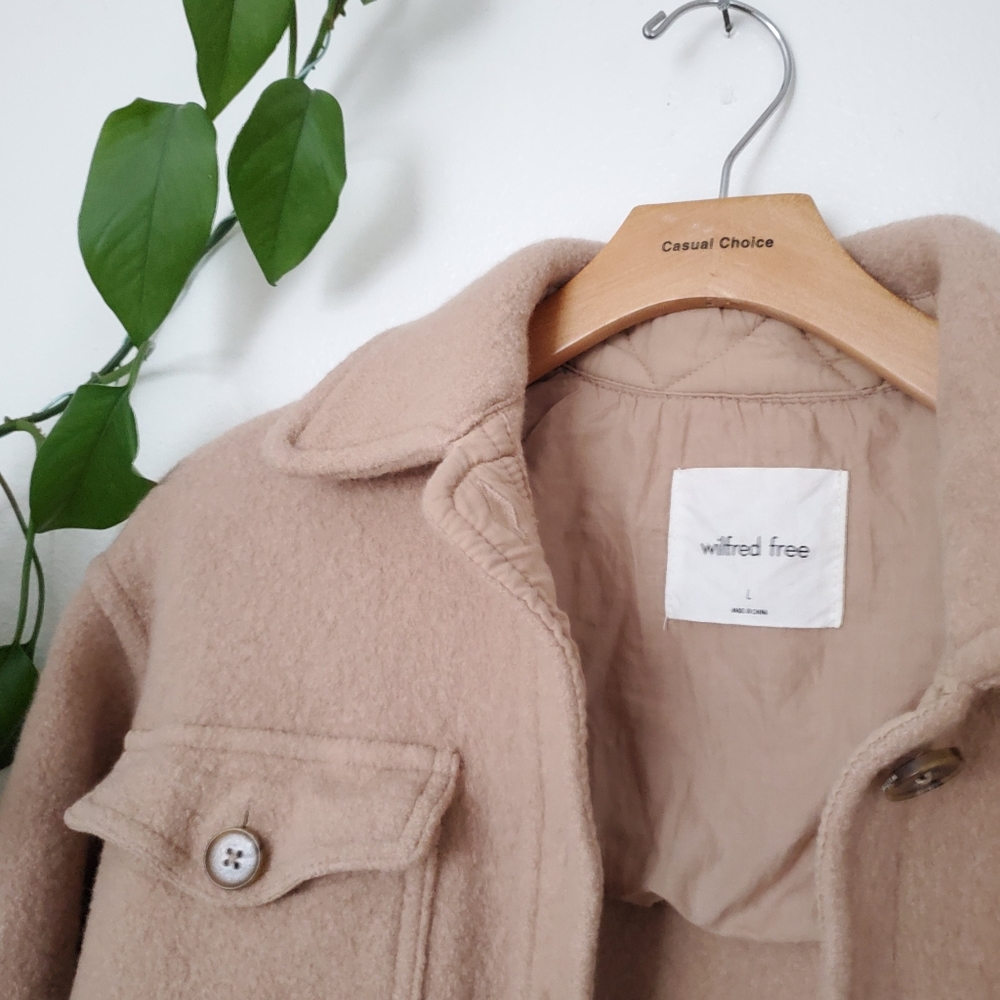 Wilfred Free Gana Shacket Tan Wool Coat Artizia - Gem